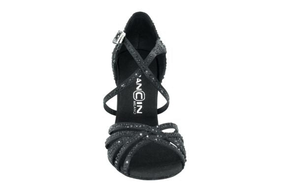Cravate Rubans Croisés Dancin Satin Noir avec Strass - Chaussures de ...